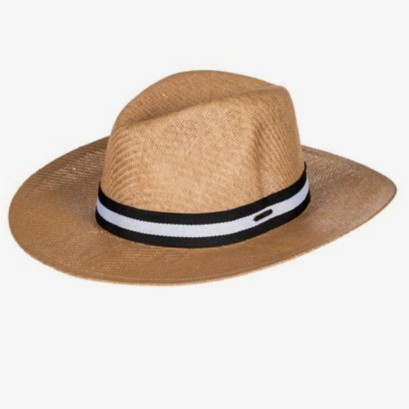 Roxy | Accessories | Roxy Here We Go Woven Straw Panama Hat With Black ...
